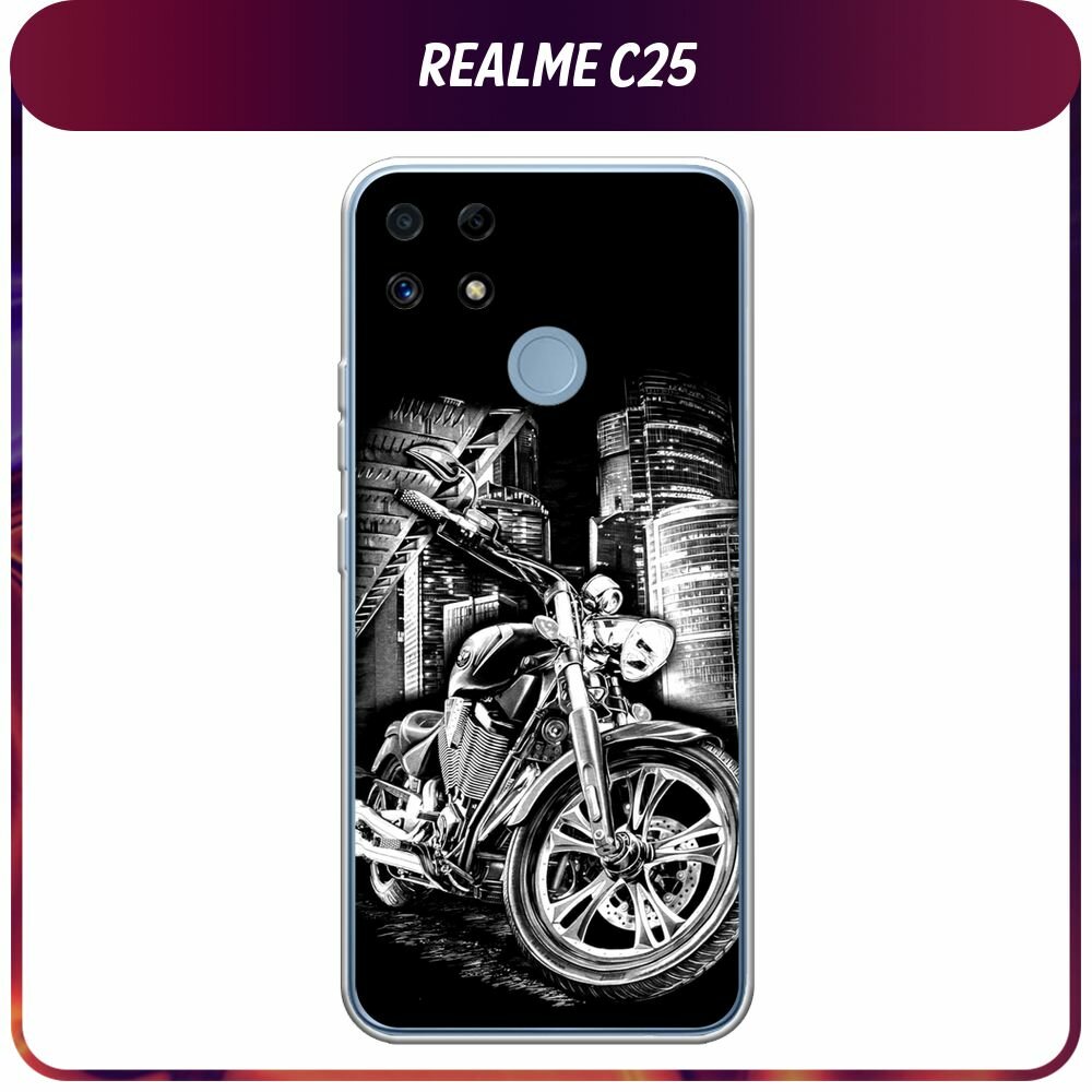 Чехол на Realme C25/C25s / Реалми С25/C25s с принтом "Крутой байк"