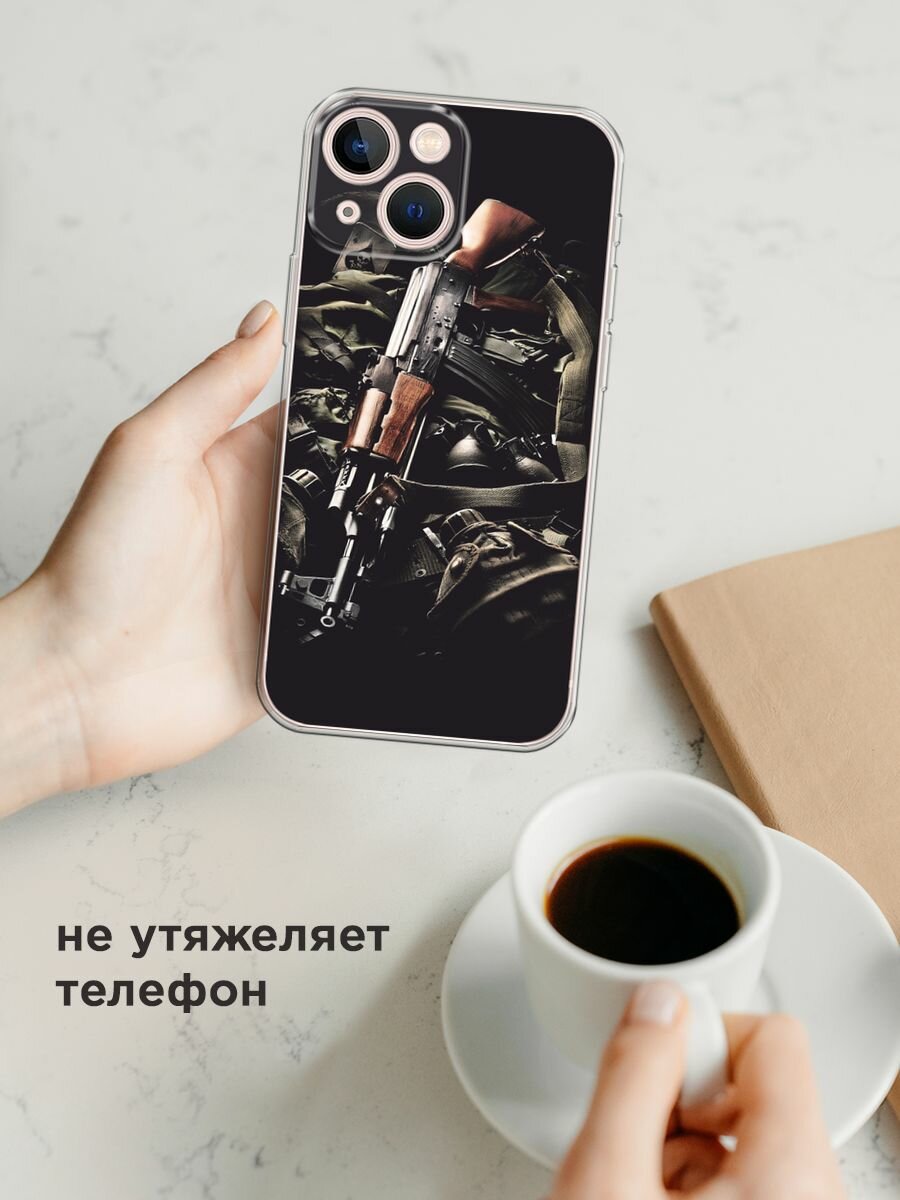 Чехол на Apple iPhone 13 mini / Айфон 13 мини с принтом "Автомат" — фото 1