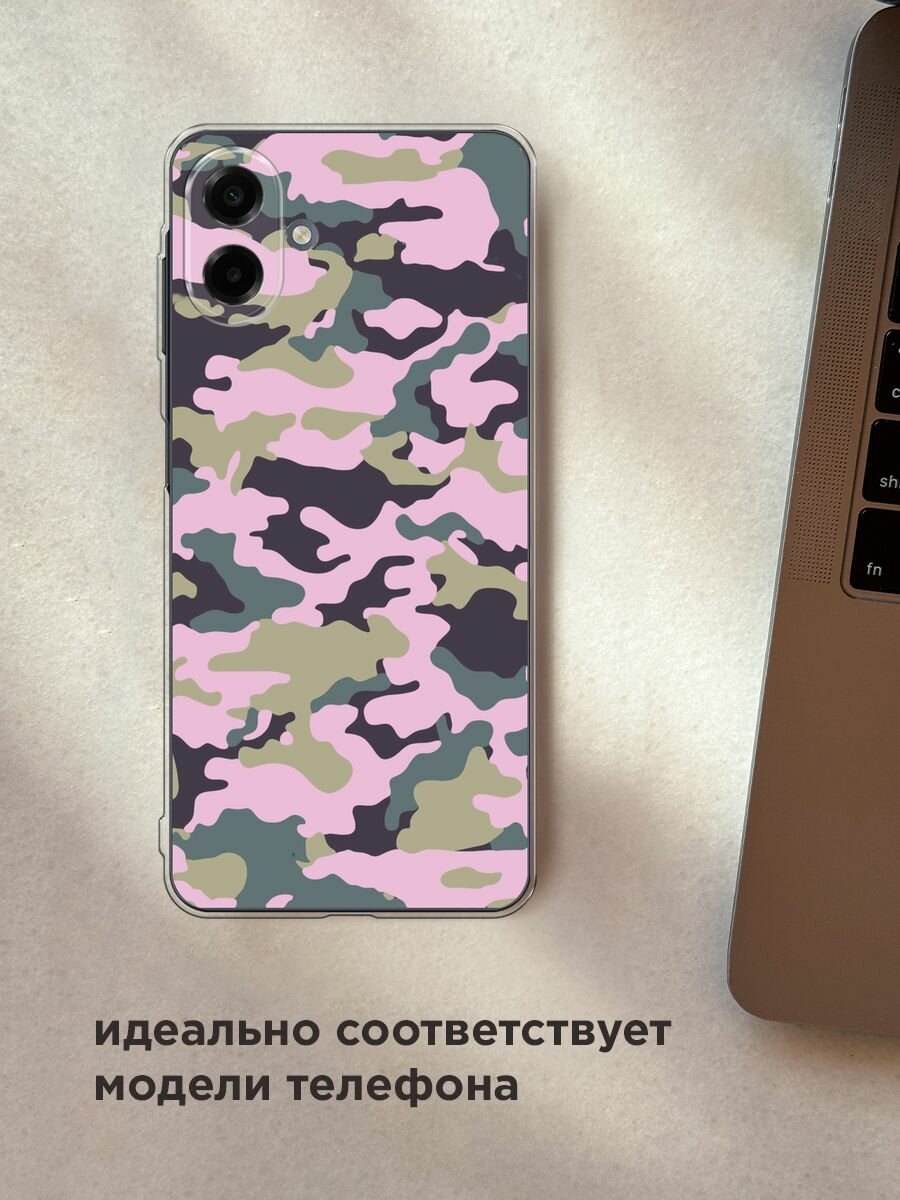 Чехол на Samsung Galaxy A07 / Самсунг А07 с принтом "Камуфляж розовый - 23 февраля" — фото 1
