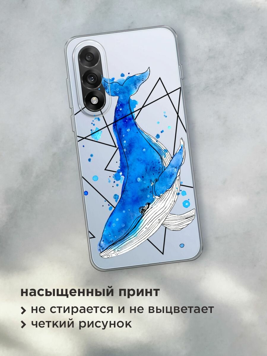 Чехол на OnePlus Nord 5 / Ван Плас Норд 5 с принтом "Кит графика", прозрачный — фото 1