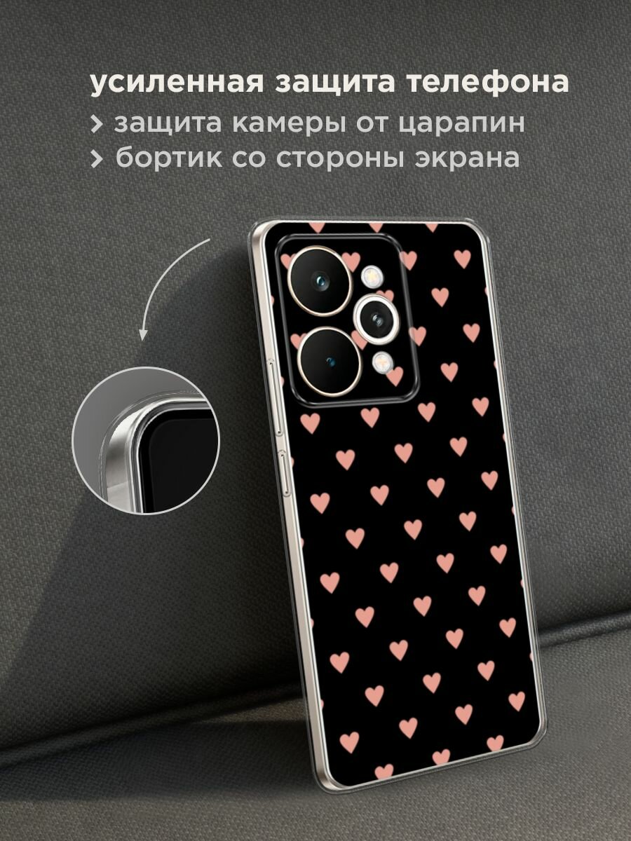Чехол на Realme 15 Pro / Реалми 15 Про с принтом "Розовые сердечки" — фото 1