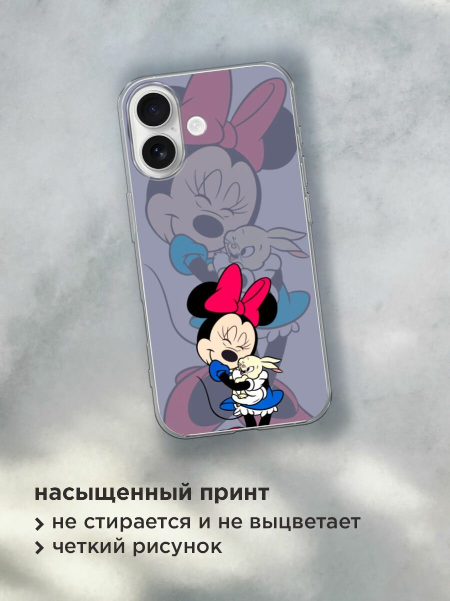 Чехол на Apple iPhone 17 / Айфон 17 с принтом "Минни с кроликом" — фото 1