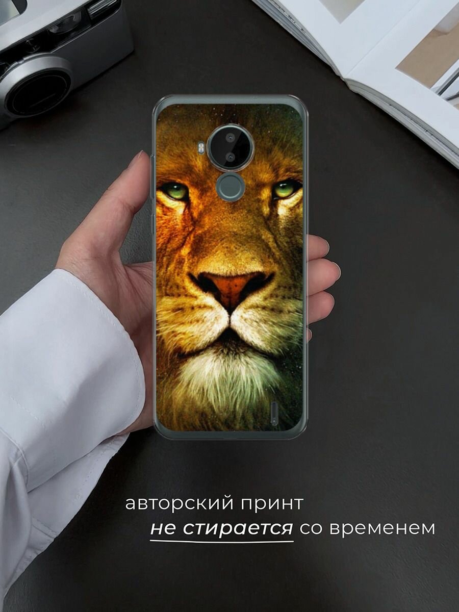 Силиконовый чехол на Nokia C30 / Нокия C30 с принтом "Лев арт 8" — фото 1