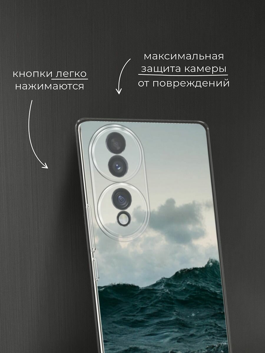 Силиконовый чехол на Honor 70 / Хонор 70 с принтом "Волны 11" — фото 1