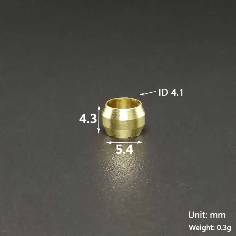 Медная коническая муфта ID 4.1 мм, 4.3x5.4 мм, 0.3г
