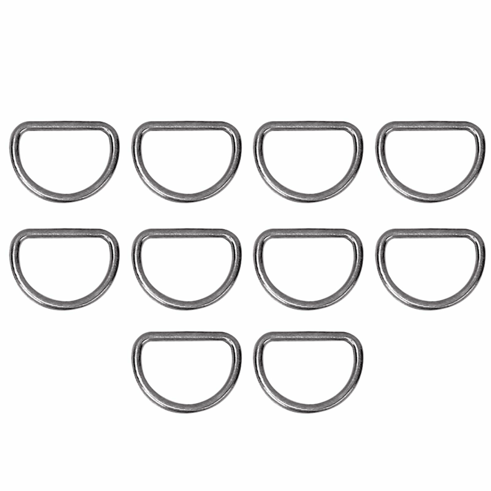 15 мм D-образные кольца из сплава, 10 шт, оловянная отделка, регулировочные петли для сумок, ремней, тесьмы, прочная фурнитура