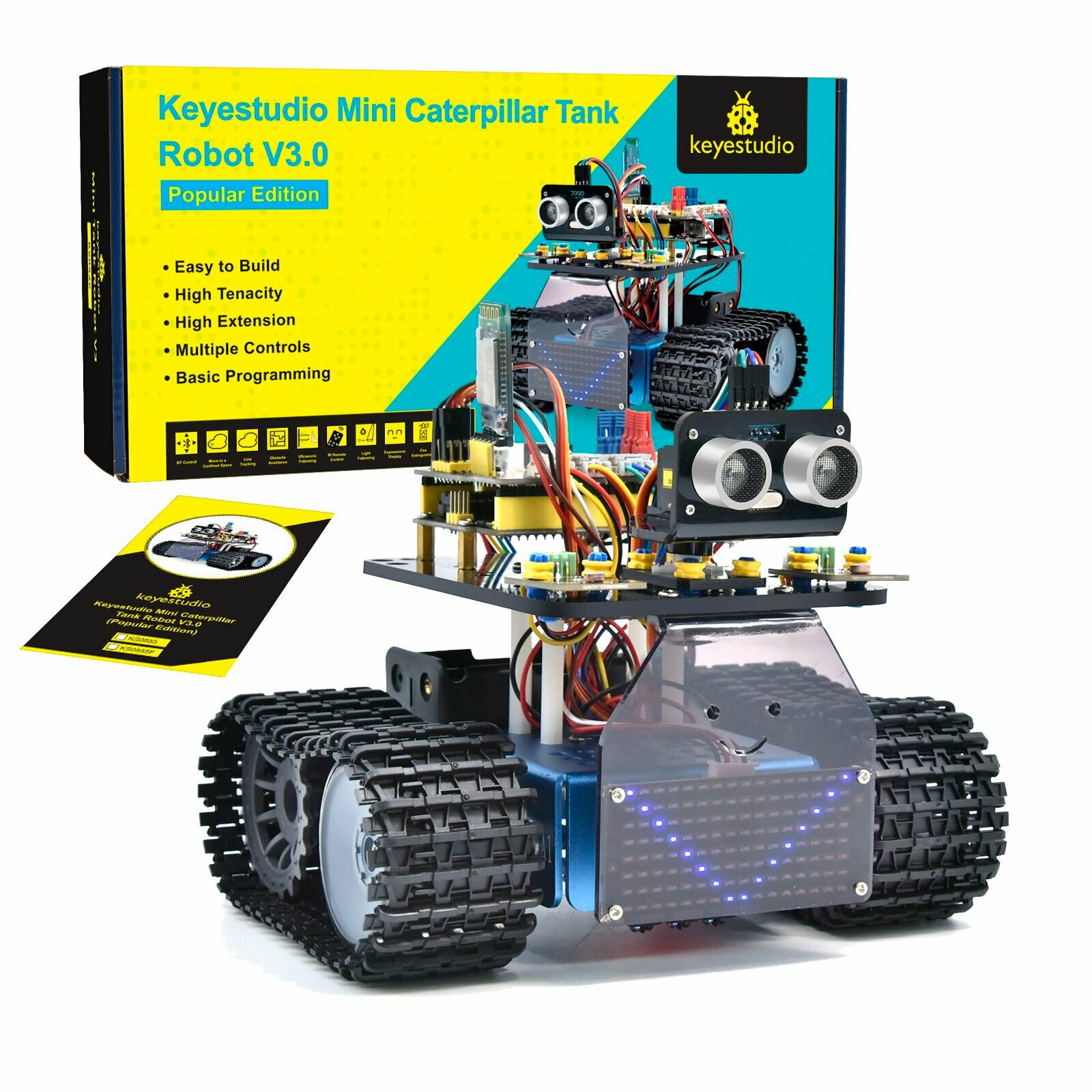 Мини робот гусеница для обучения Arduino PR