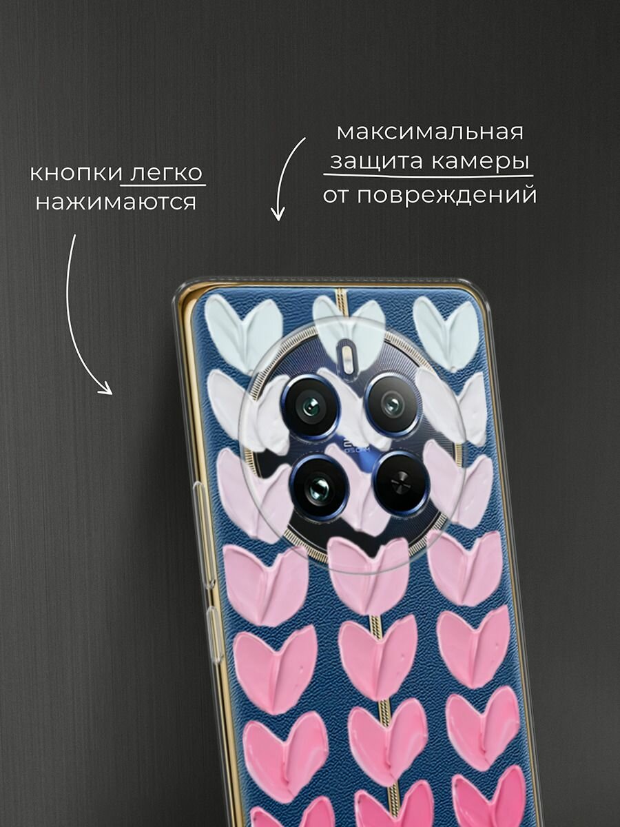 Чехол на Realme 12 Pro / Реалми 12 Про с принтом "Градиент из сердечек" — фото 1