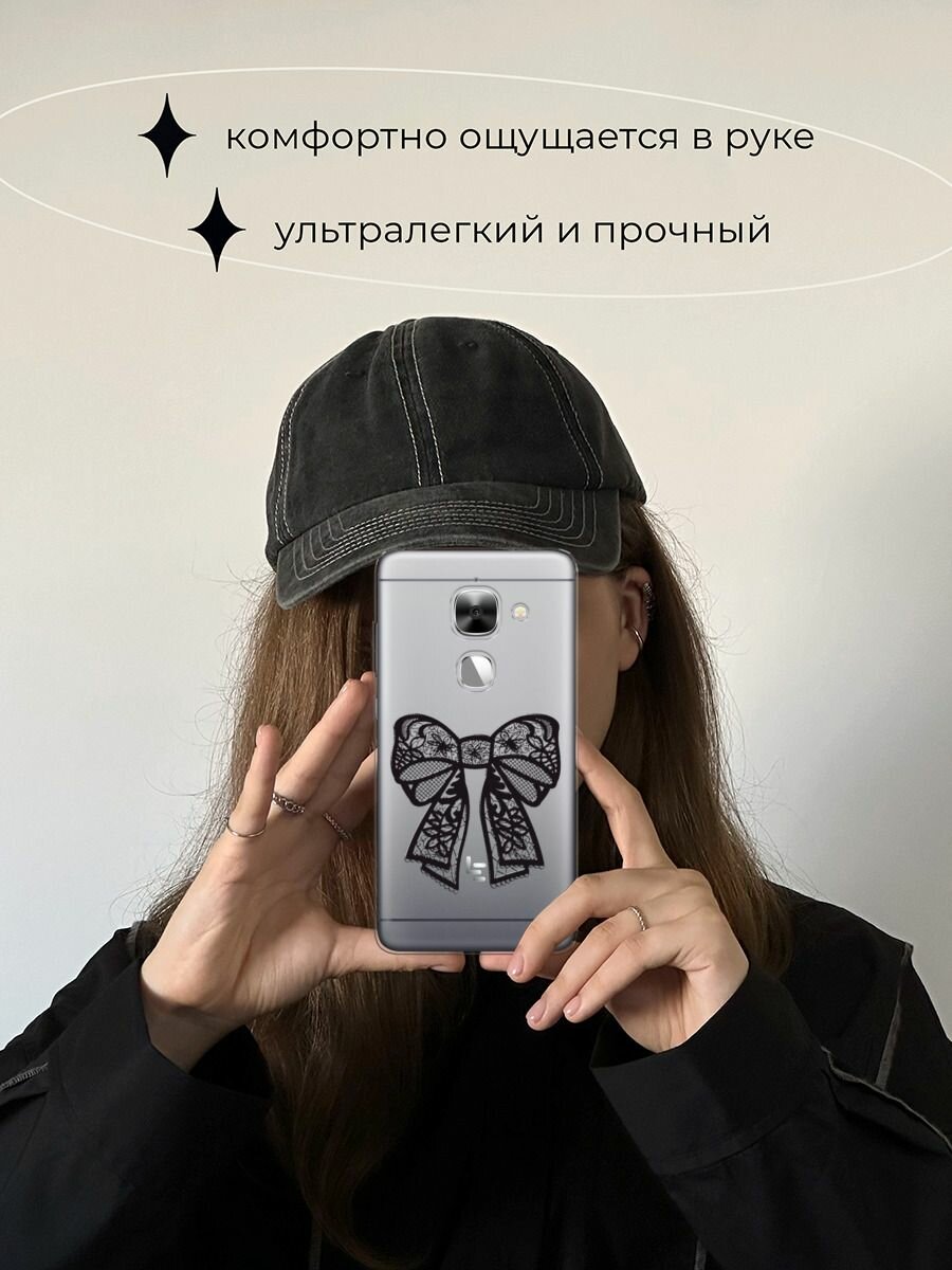 Чехол на LeEco Le 2/2 pro / Лееко Ле 2/2 про с принтом "Черный сетчатый бант 2" — фото 1