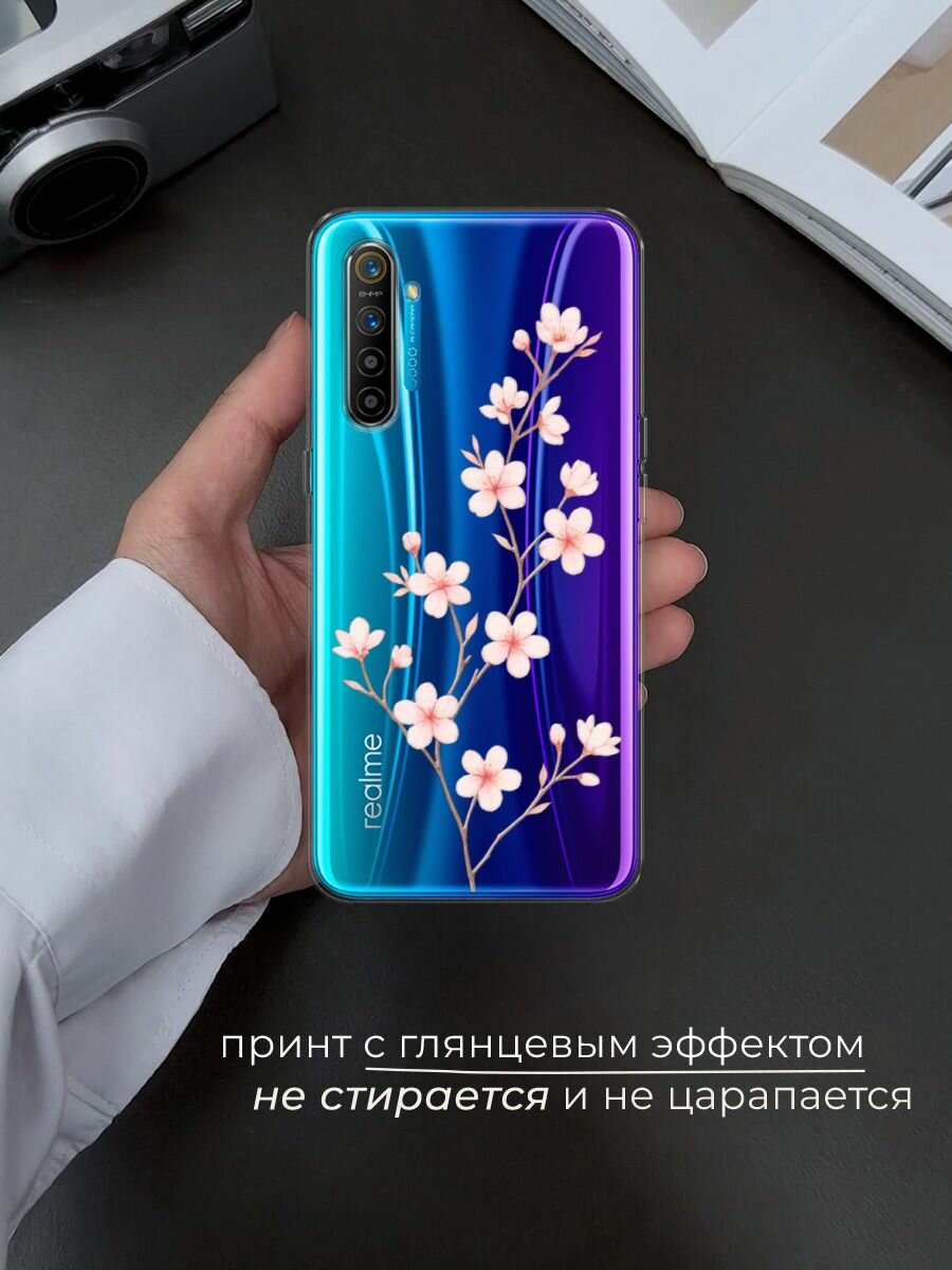 Чехол на Realme XT / Реалми XT с принтом "Веточка сакуры 2" — фото 1