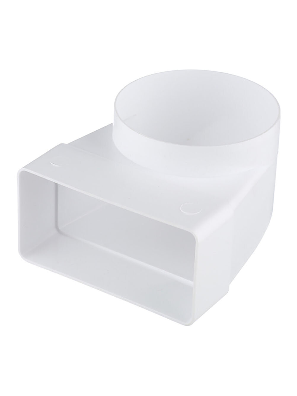 Соединитель угловой пластиковый для плоских воздуховодов 60х120 мм с круглыми d100 мм