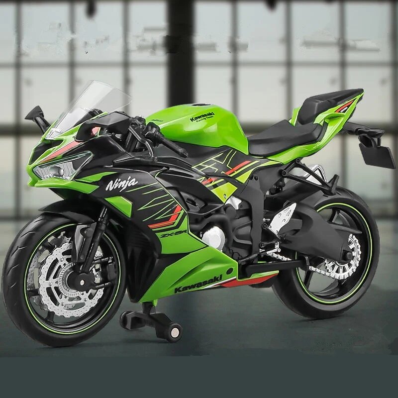 1/12 Kawasaki Ninja ZX-6R модель кросс-канговых мотоциклов, имитация металла, модель мотоцикла для уличных гонок, коллекция подарков для детей, Зеленый