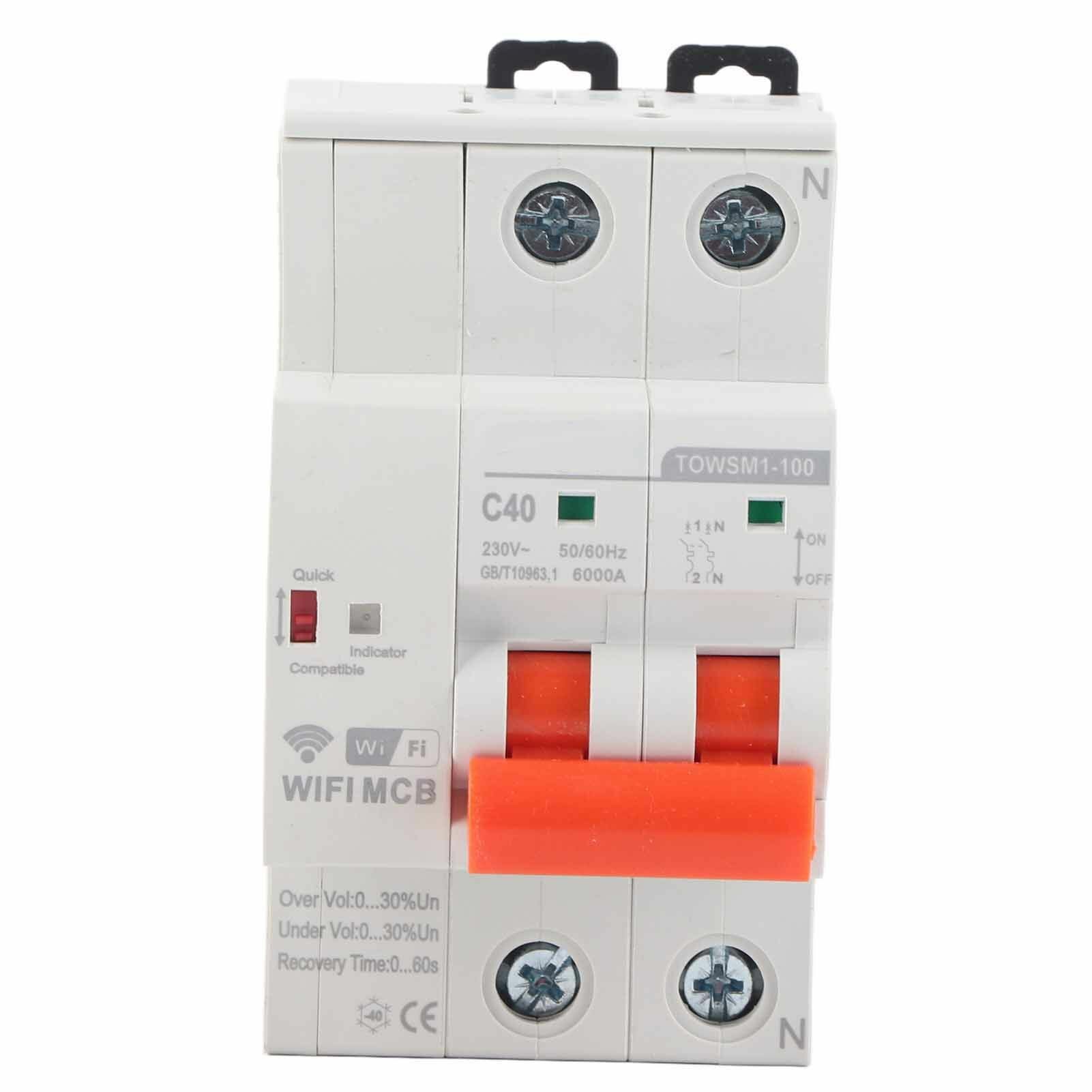 Интеллектуальный автоматический выключатель Wi-Fi, 2P, крепление на DIN-рейку, 230 В переменного тока, для бытовой фабрики TOWSM1 100