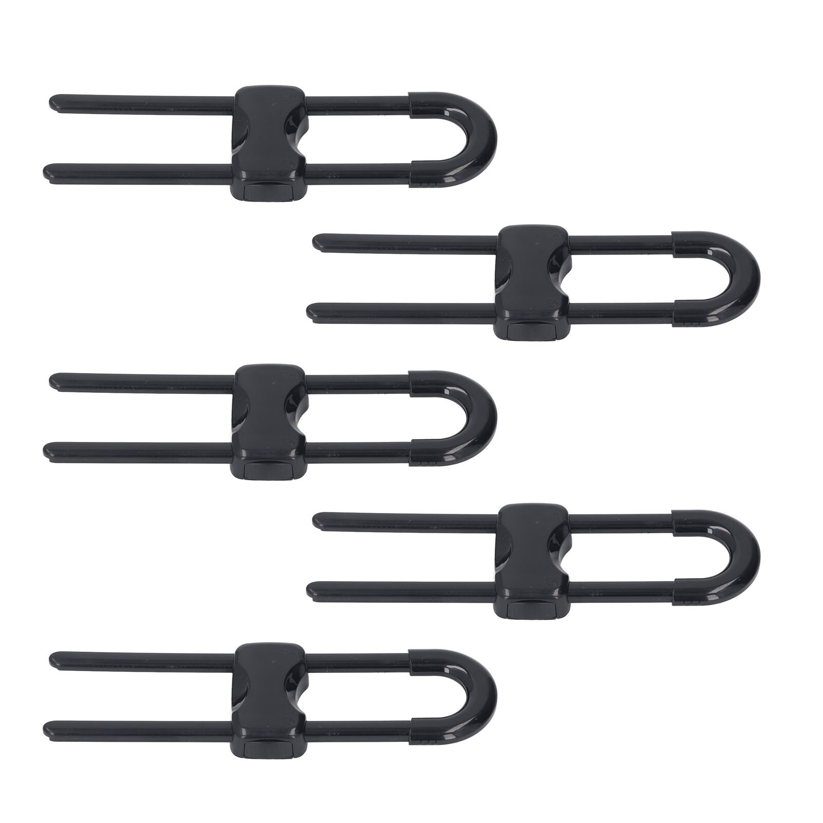 5 шт. замков для ручек шкафов, многофункциональные регулируемые U-образные замки для безопасности детей для ящиков шкафов, дверей мебели, шкафов, черных