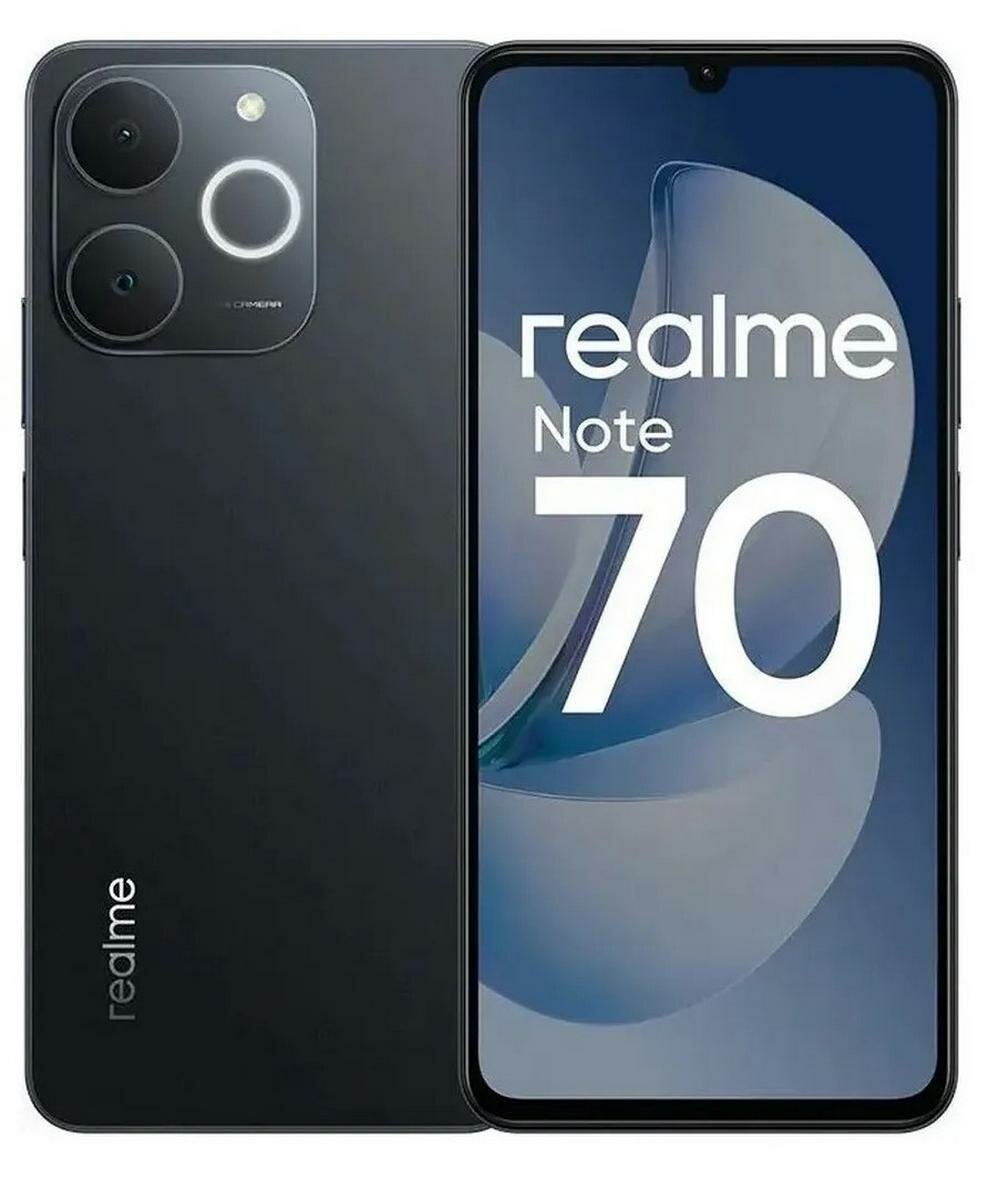 Смартфон Realme Note 70 6/128 Гб Черный 2 sim 6,78″ IPS, 90Hz 2G, 3G, 4G (LTE) 6300 mAh (RU)