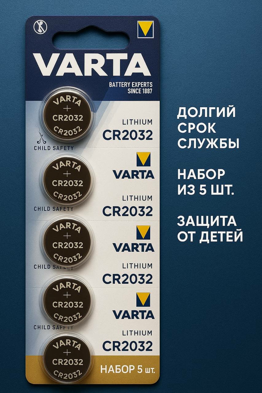 Батарейка VARTA CR2032, упаковка 5шт