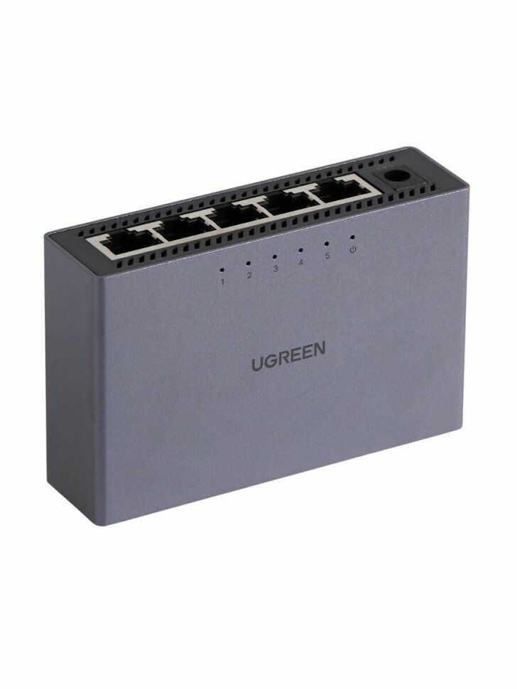 Коммутатор UGREEN CM633 (15641EU) 5-Port Gigabit Ethernet Switch Aluminum Housing EU Gray