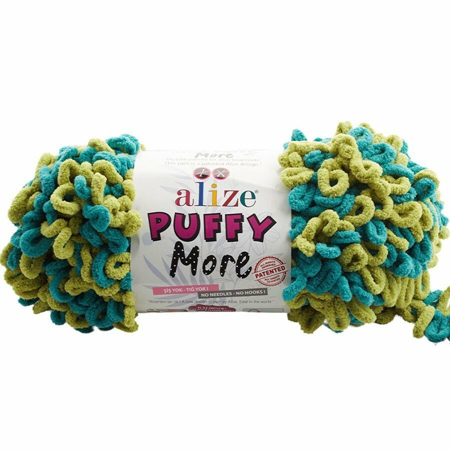 Пряжа Alize PUFFY MORE 6546 принт (2 мотка)