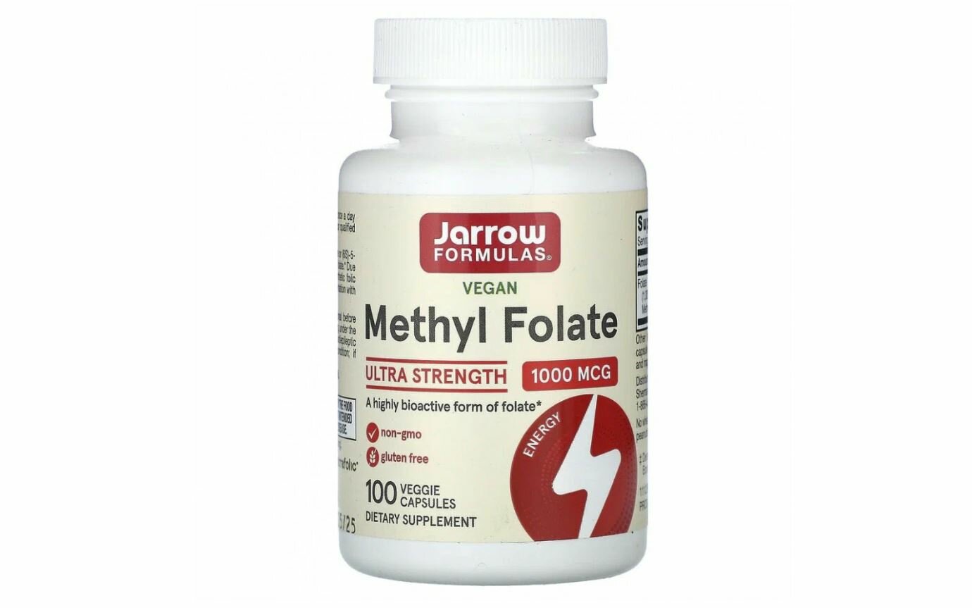 Jarrow Formulas Methyl Folate, Метилфолат 1000 мкг, 100 капсул
