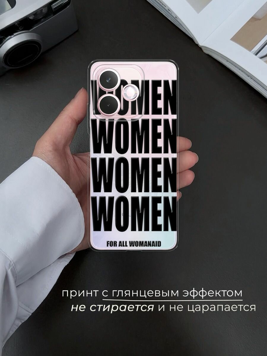 Силиконовый чехол на Oppo A5 Pro / Оппо А5 Про с принтом Women black — фото 1