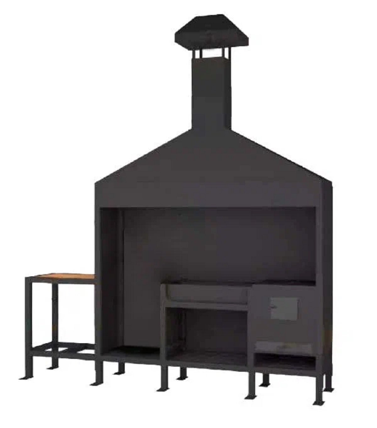 Мангальный комплекс Шеф Про-240, стационарный, 240 x 62 x 210 см