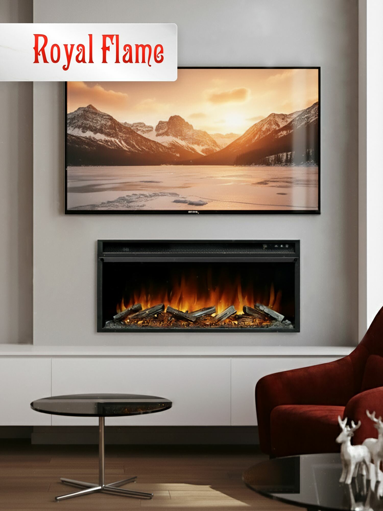 Камин электрический декоративный Royal Flame VISION 42 LOG камин электрический линейный, с дровами, звуком, мощность обогрева 2 кВт