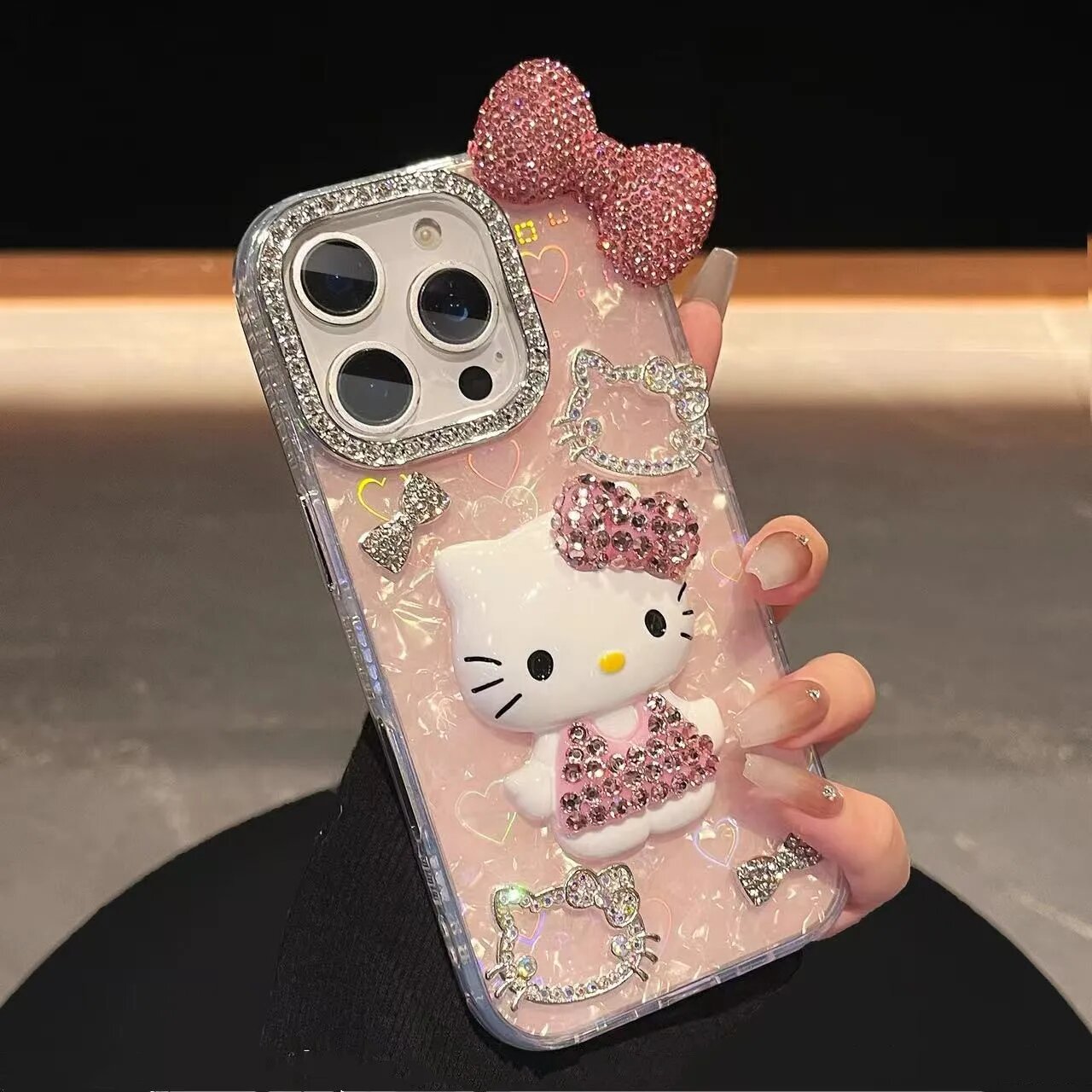 3D стереоскопический милый мультяшный чехол Sanrio Hello Kitty с Only Case, For iPhone 17 ProMax