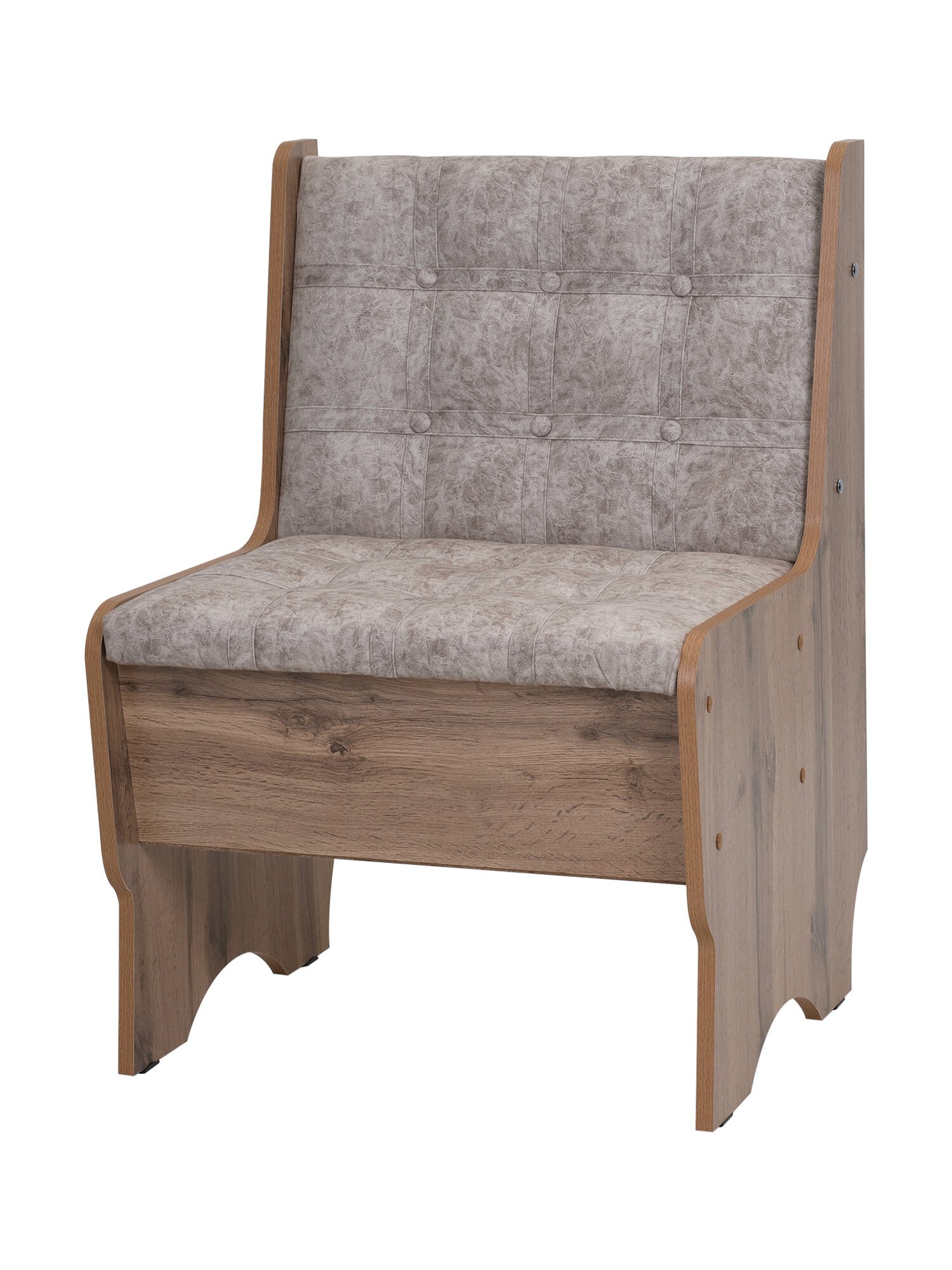 Лавка Малая Мир Мебели "Алёнка-17", ЛДСП, велюр, с ящиком, максимальная нагрузка 90 кг, бежевый