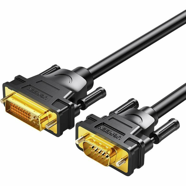 VGA-кабели UGREEN DVI (24+5) to VGA, 2m EU, высококачественная передача сигнала, идеален для подключения к проектору