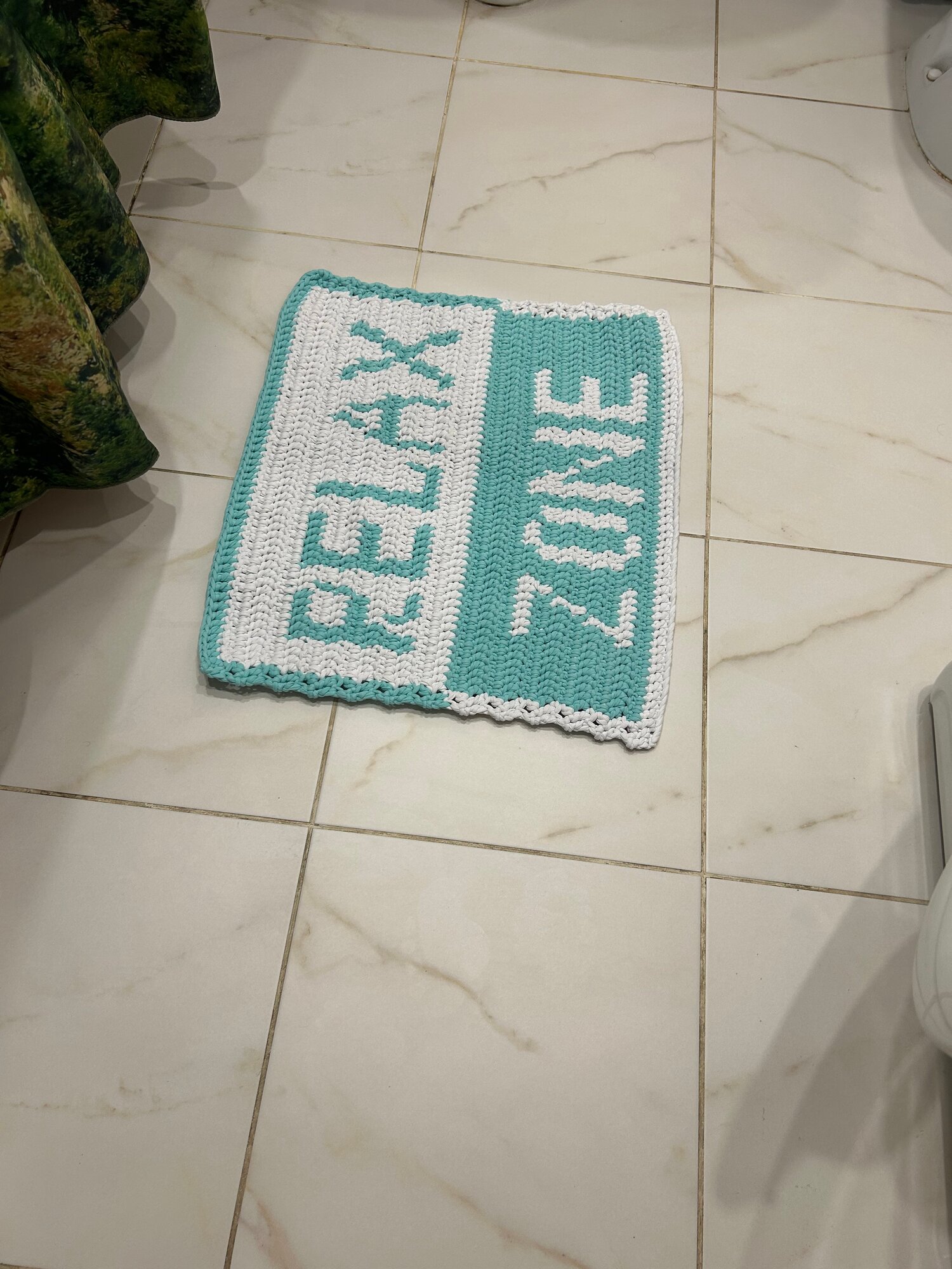 Ковер хлопковый с надписью Relax Zone, ручная работа, вязаный, дизайнерский