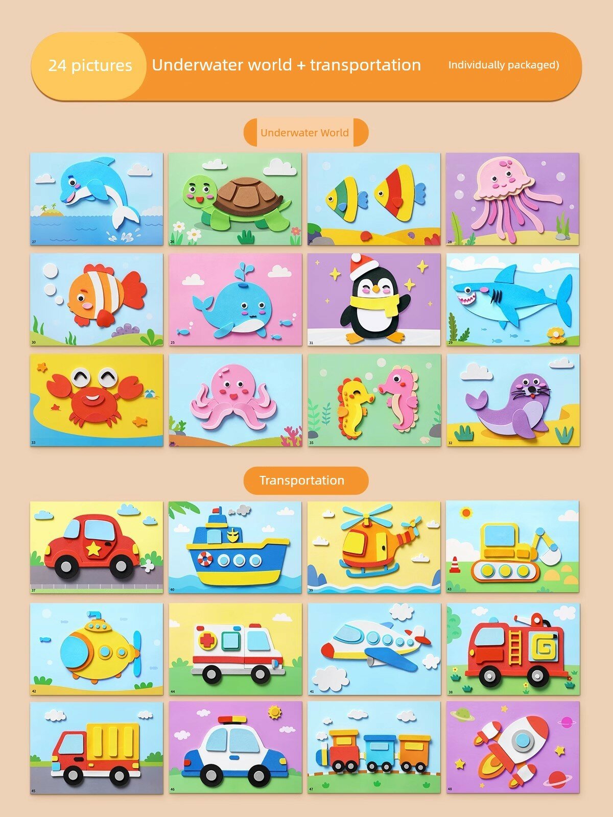 Набор для творчества: 3D-коллаж из детских игрушек ручной работы, материалы для детского сада, стикеры для девочек,