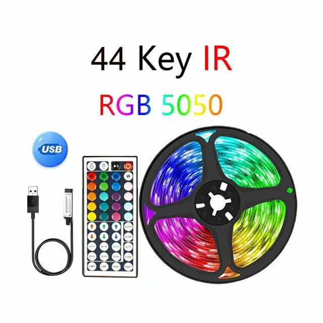 RGB LED лента 5050, 20м, 44 Key IR, для декора