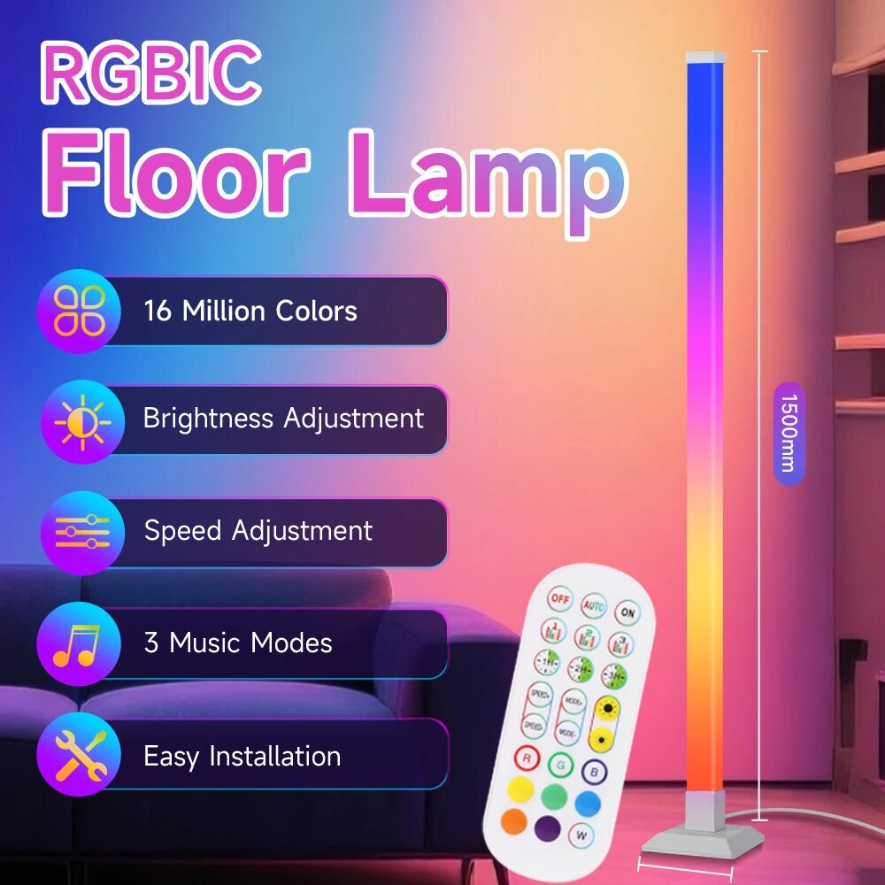 RGBIC напольный светильник 150 см, 16 млн цветов, 2 PCS