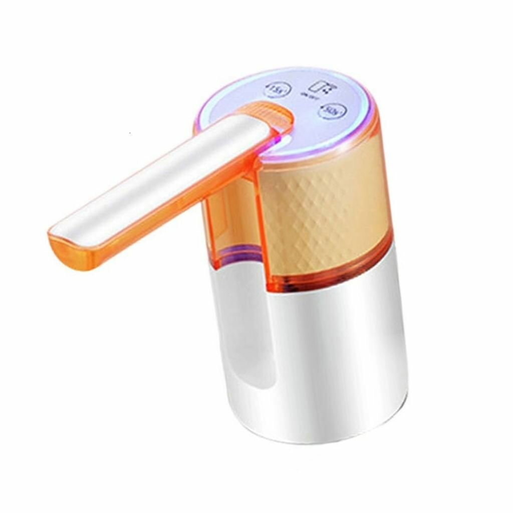 Диспенсер для воды с съемным шлангом для дома и улицы, USB перезаряжаемый насос, White Orange