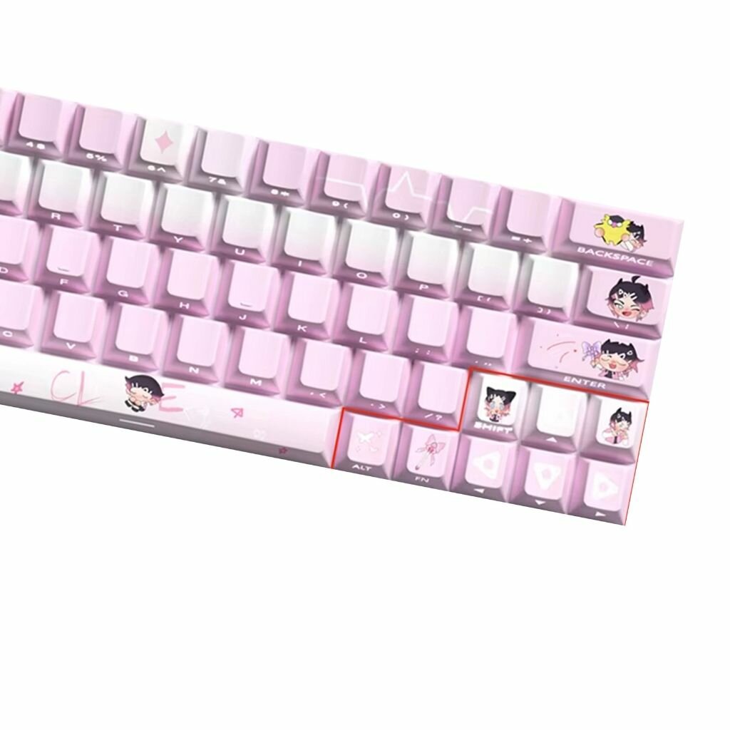 Клавиатурные клавиши Clove Pink для геймеров (64/74Key), 64 ключа