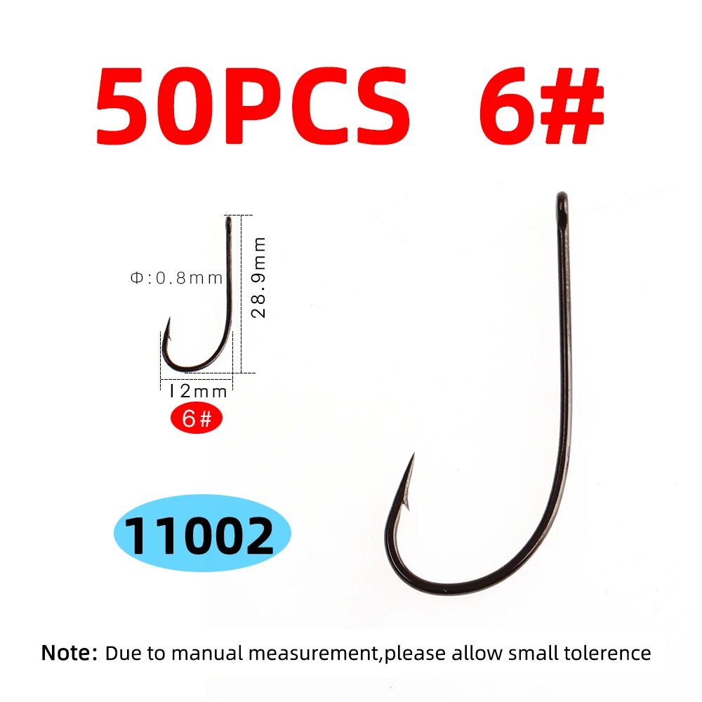 Wifreo Крючки-стримеры для нахлыста 50 шт 50pcs size 6