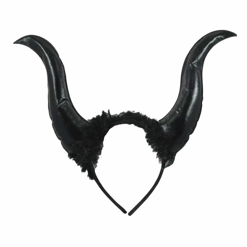 Маска дьявола на Хэллоуин Большой ободок для волос из перьев булхорн