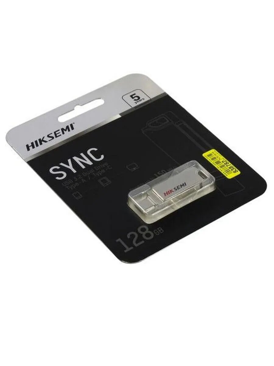 128 ГБ Sync Silver HS-USB-E327C/128G/U3/SILVER серый