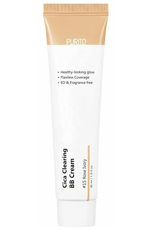 Purito BB крем Cica Clearing, SPF 38, 30 мл, оттенок: 15 rose ivory, 1 шт.