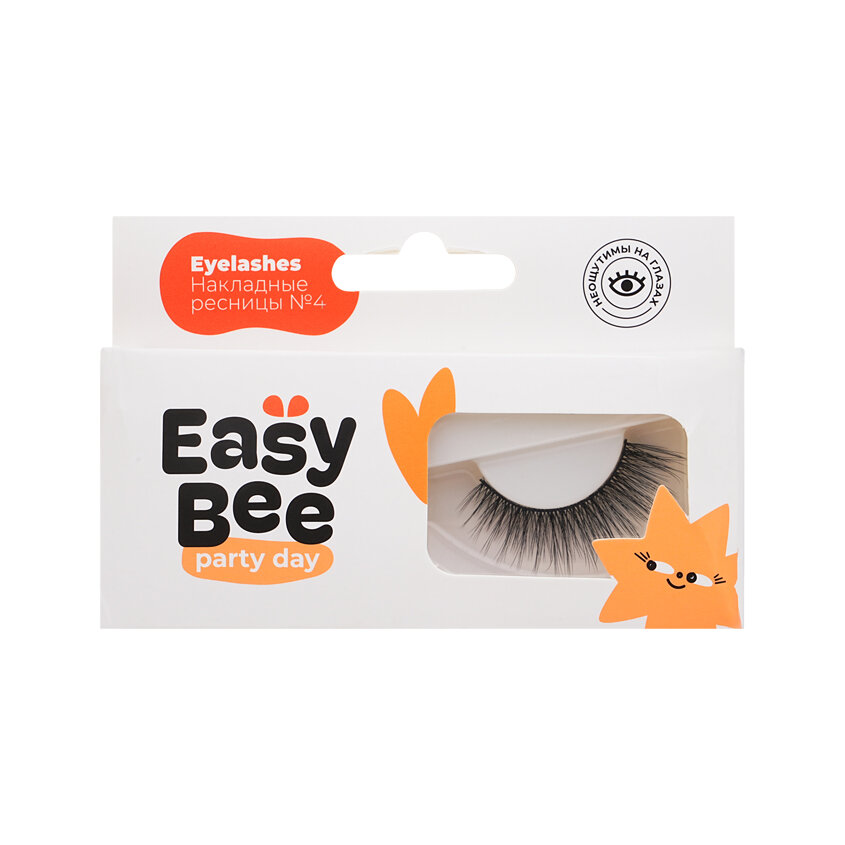 Накладные ресницы EASYBEE PARTY DAY EYELASHES №04 черные