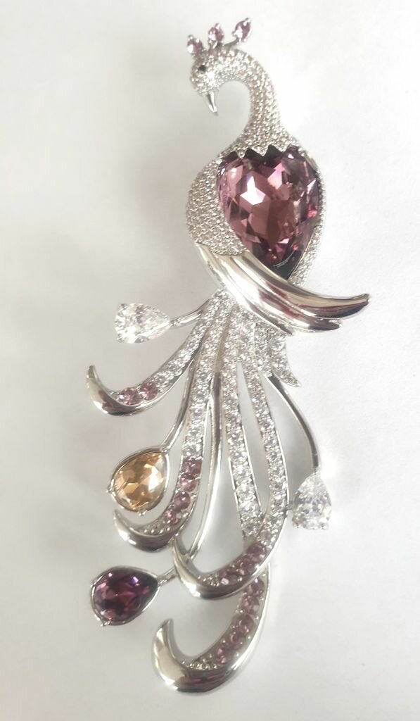 Брошь, кристалл, фианит