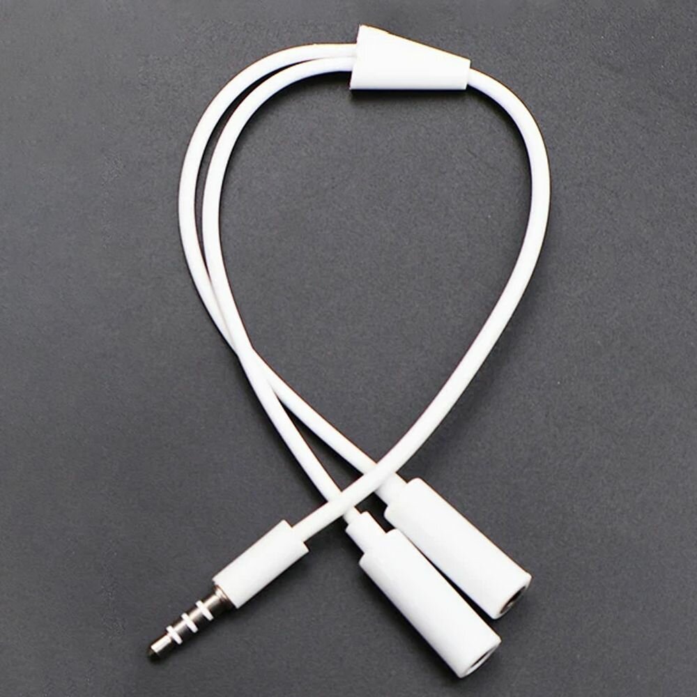 Y-образный разветвитель 3,5 мм, 1 штекер на 2 гнезда, аудиокабель для наушников, гарнитуры, MP3-плеера и MP4-плеера, стереоразъем.