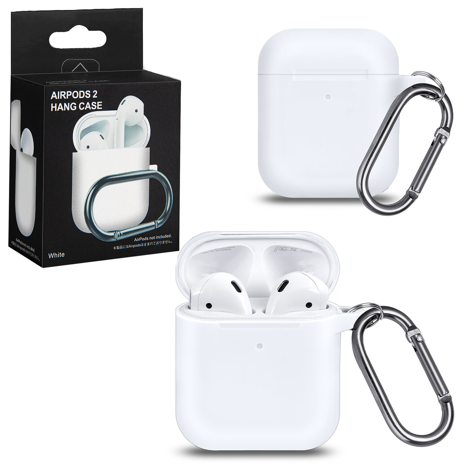 Чехол APods 1/2 с карабином №11 white