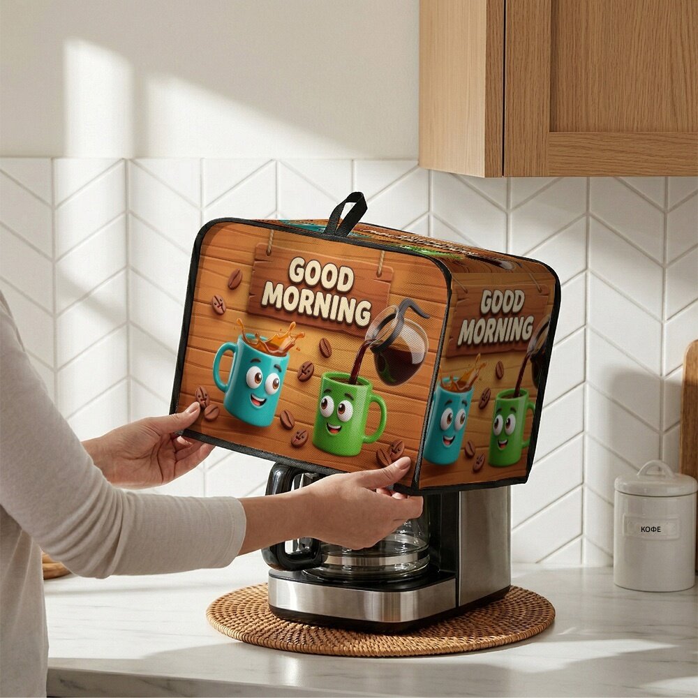Чехол для тостера на 2-4 ломтика, большой размер 31x27x21 см, с надписью "Good Morning