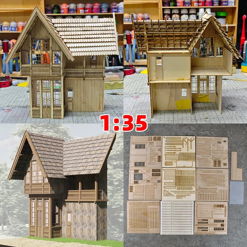 Cor 1/35 сборная модель дома диорама