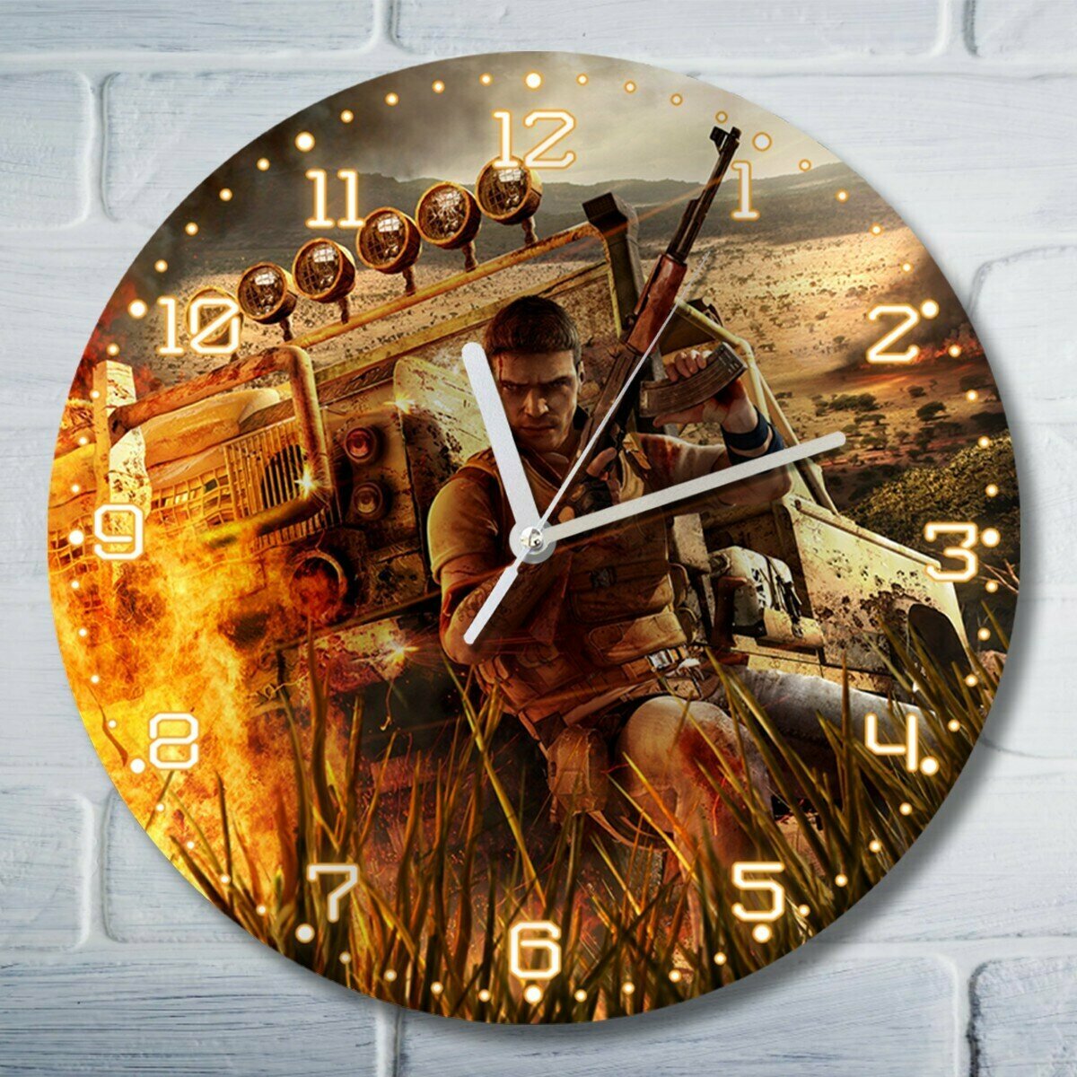 Настенные часы УФ с рисунком игры Far Cry 2 - 4643