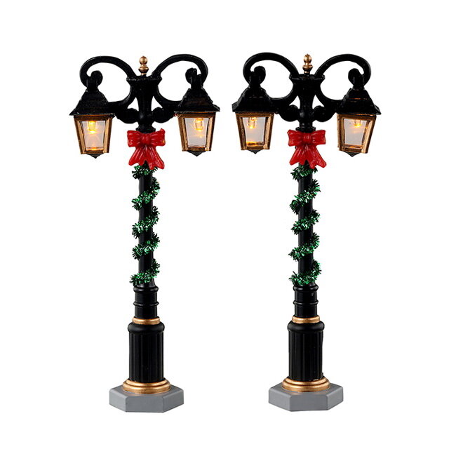 Набор фигурок Рождественские фонари 11 см, 2 шт, подсветка, на батарейках, Lemax, 34090-lemax