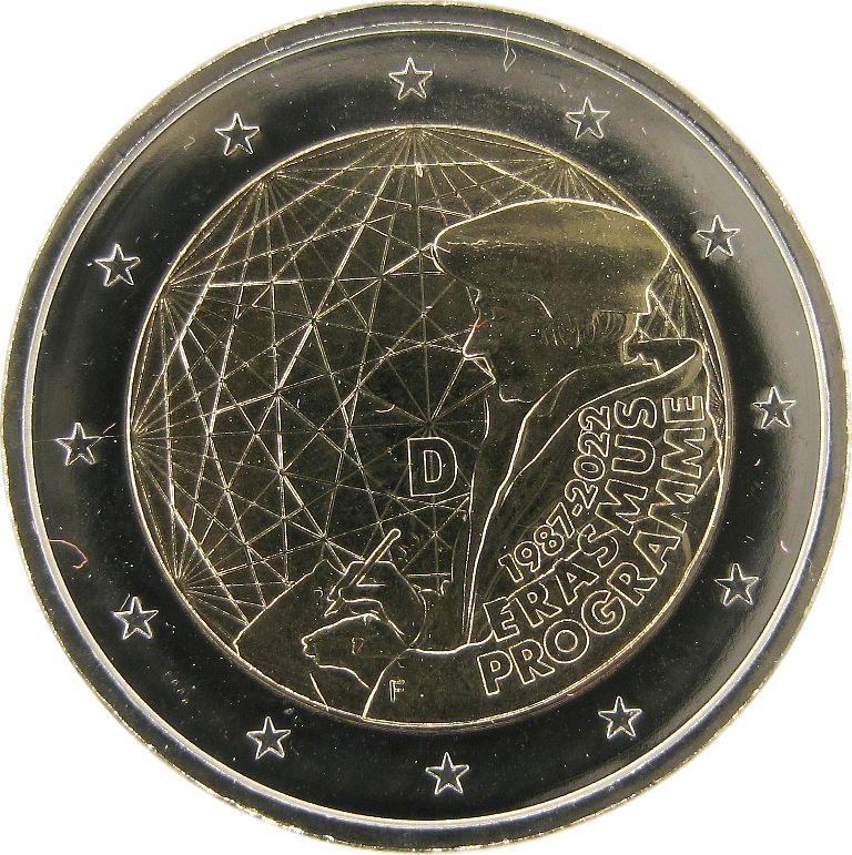 Германия 2 евро 2022 / 35 лет Программе ERASMUS