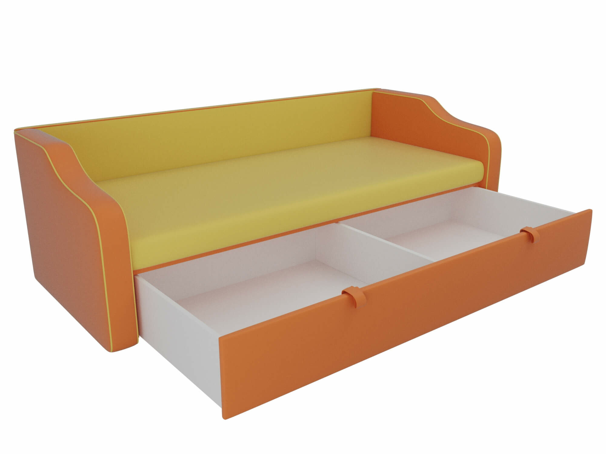 Artum Прямой диван Рико экокожа желтый оранжевый