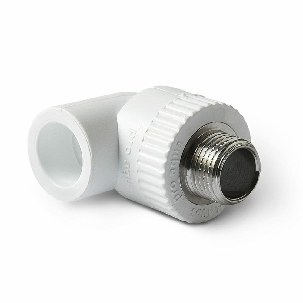 Комбинированный угольник PRO AQUA PP-R НР белый, 25 мм, 1/2" PA27012Pb